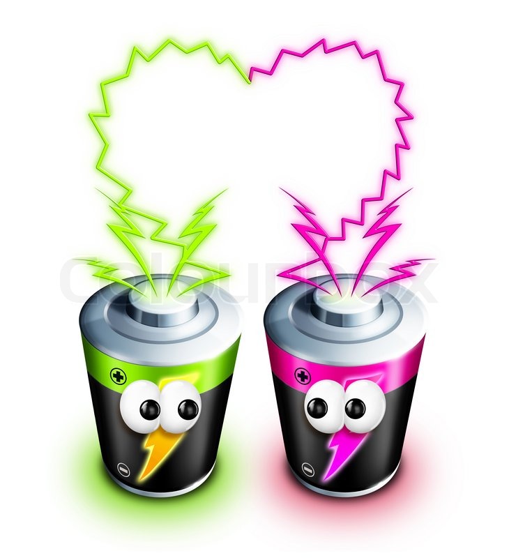 Whimsical Cartoon-Batterien mit ... | Stock Bild | Colourbox