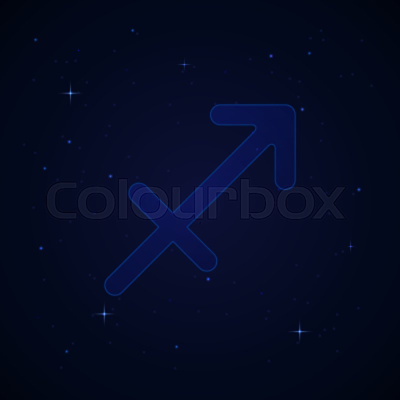 Sagittarius, the archer zodiac sign on ... | Stock vector | Colourbox