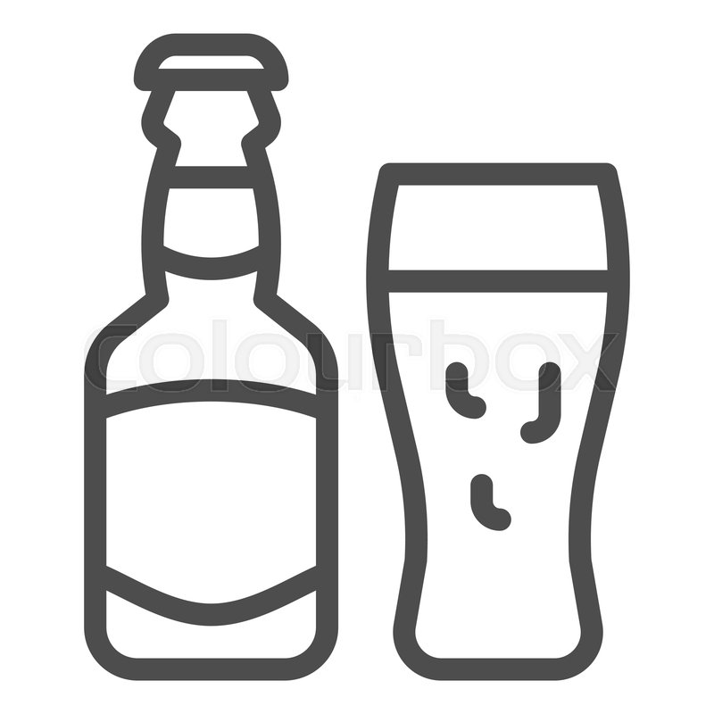 Beer Bottle Line Drawing