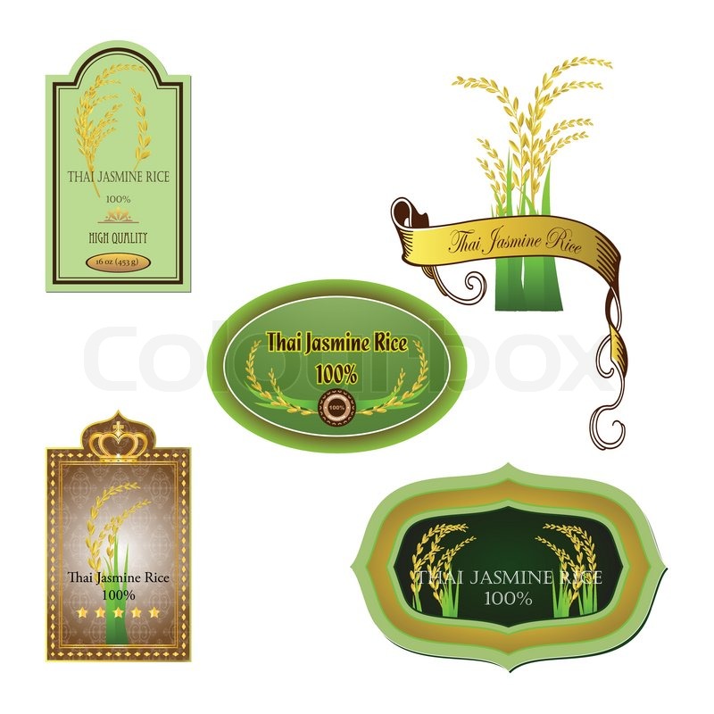 Label of rice Thai Jasmine Rice | Stock vector | Colourbox