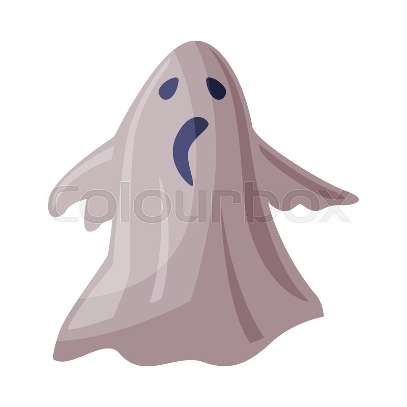 Scary Ghost, Happy Halloween Object ... | Stock vector | Colourbox