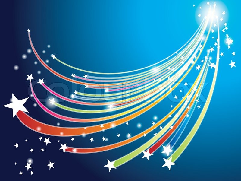 The stars dancing with colorful ... | Stock vector | Colourbox