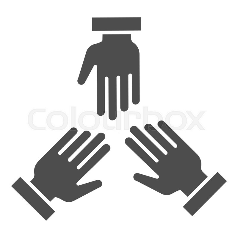 Three hands solid icon, Coworking ... | Stock vector | Colourbox