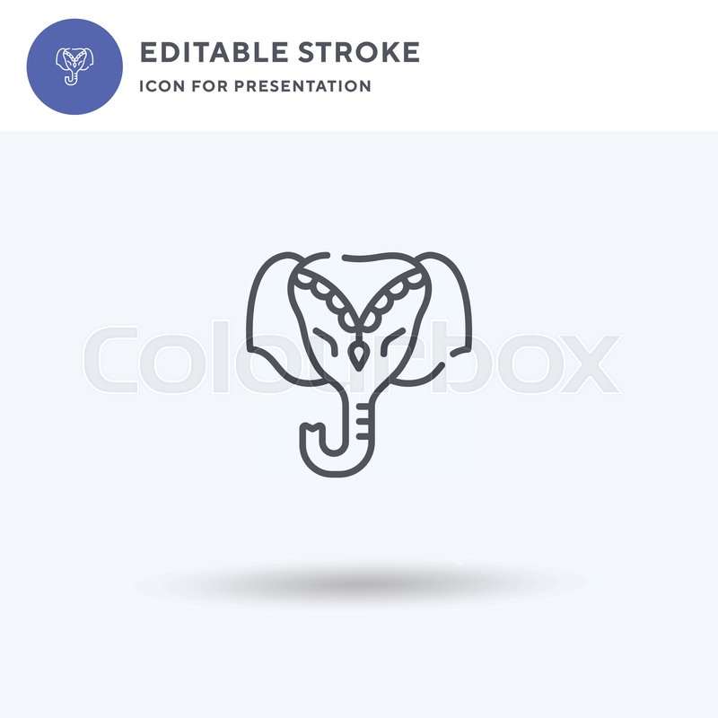 Elephant icon vector, filled flat ... | Stock vector | Colourbox