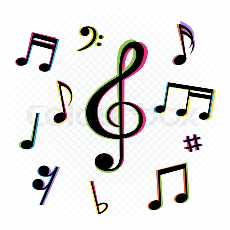 Music Notes Clip Art Colorful