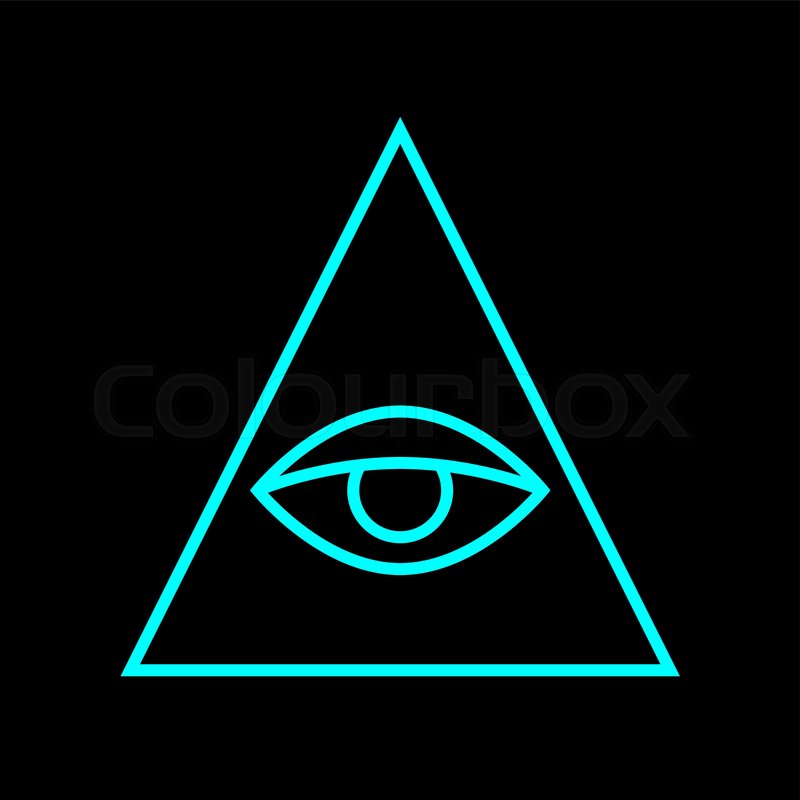 All seeing eye blue color. Sign ... | Stock vector | Colourbox