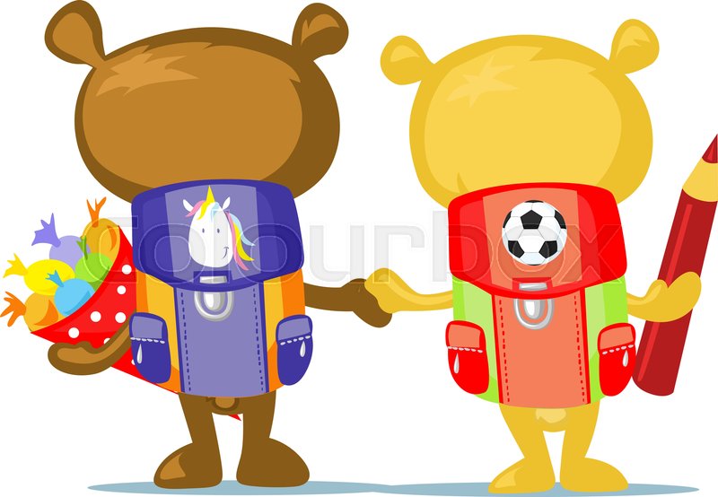 Cute School Bear Clipart