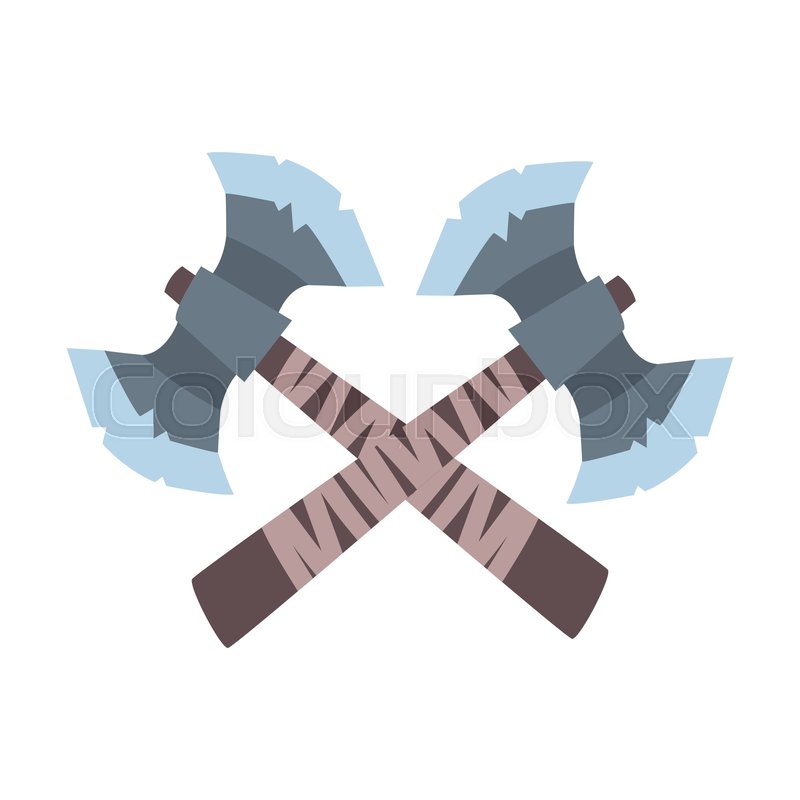 Crossed Viking Battle Axes