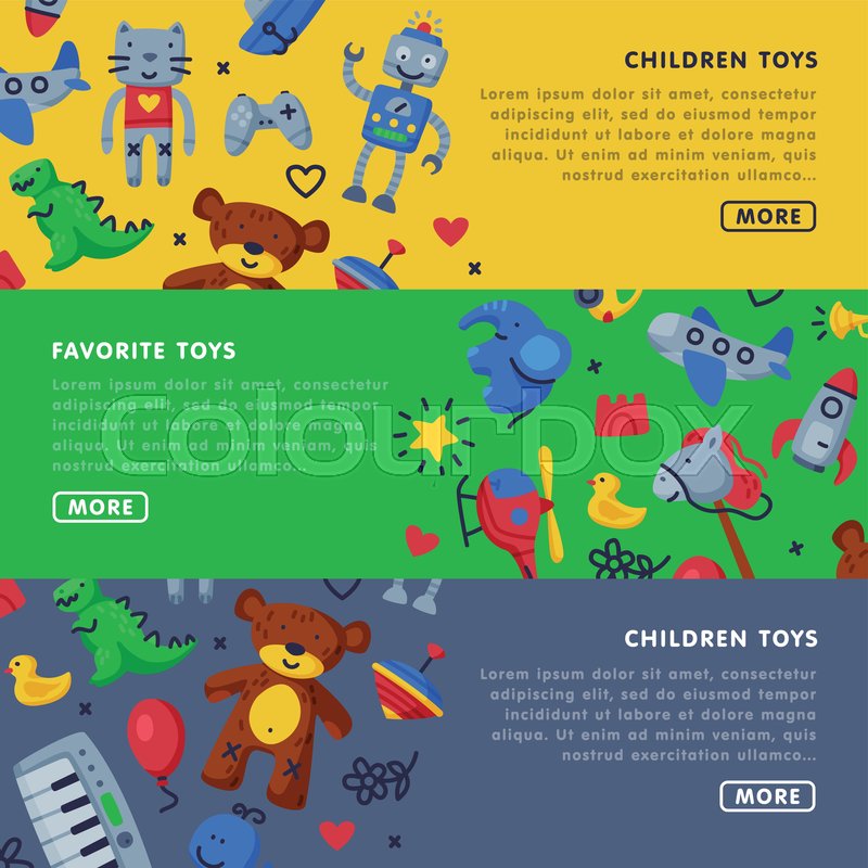 Children Favorite Toys Landing Page ... | Stock vector | Colourbox
