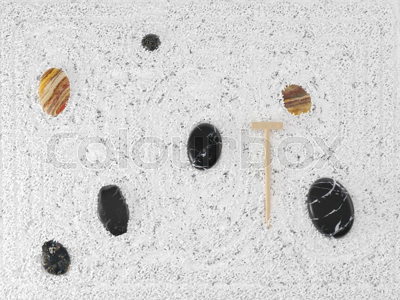 Rice seeds and pebble stones ... | Stock image | Colourbox