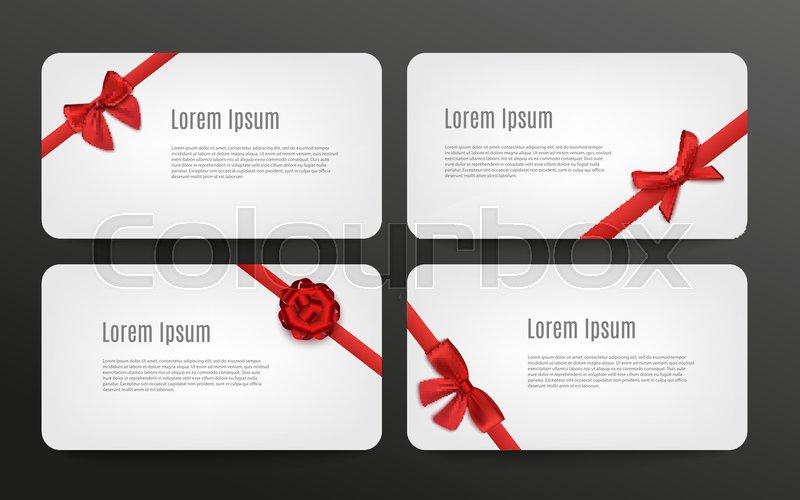 White gift card text template set with ... | Stock vector | Colourbox