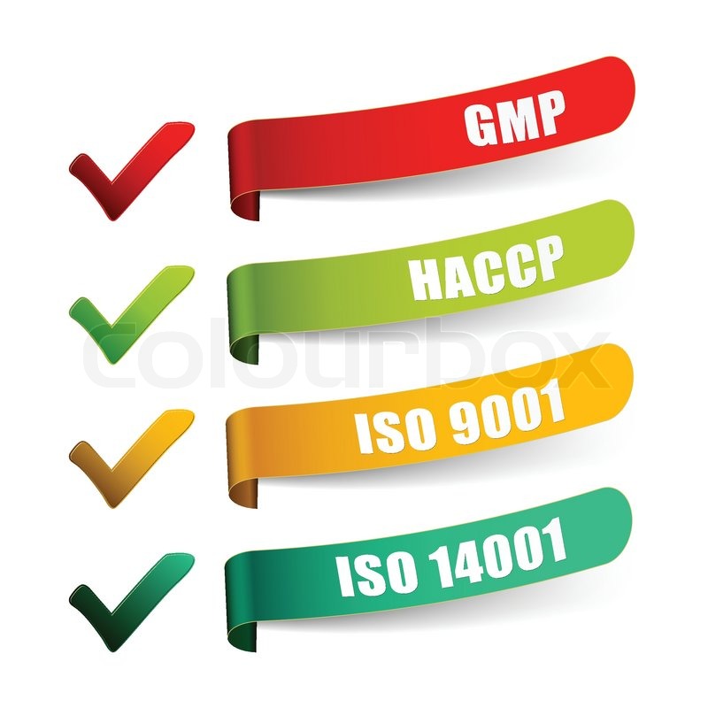 Check list GMP HACCP ISO 9001 and ... | Stock vector | Colourbox