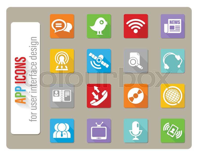 Community icons set in flat design ... | Stock vector | Colourbox