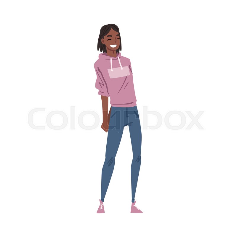 Happy Person Cartoon Girl