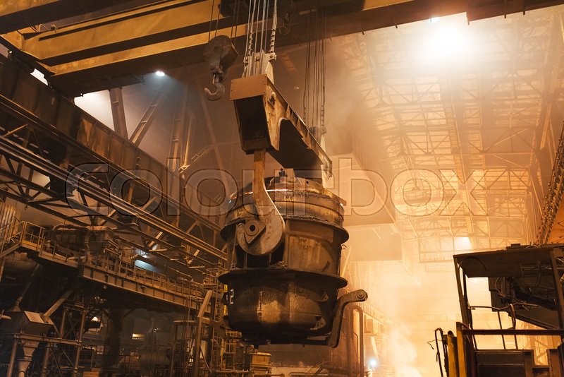 Melting of metal in a steel plant. High ... | Stock image | Colourbox