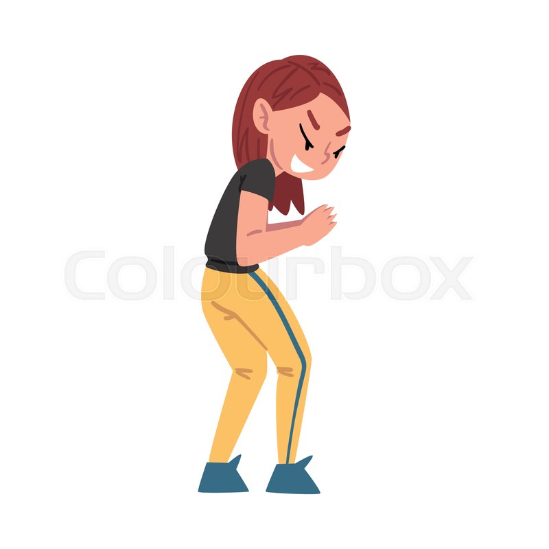 Angry Aggressive Girl Character, Bad ... | Stock vector | Colourbox