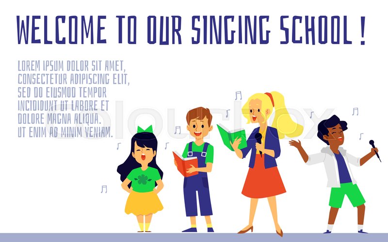 Singing vocal school invitation banner ... | Stock vector | Colourbox