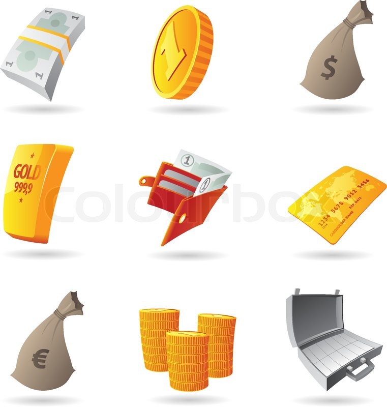 Symbole für Geld | Stock-Vektor | Colourbox