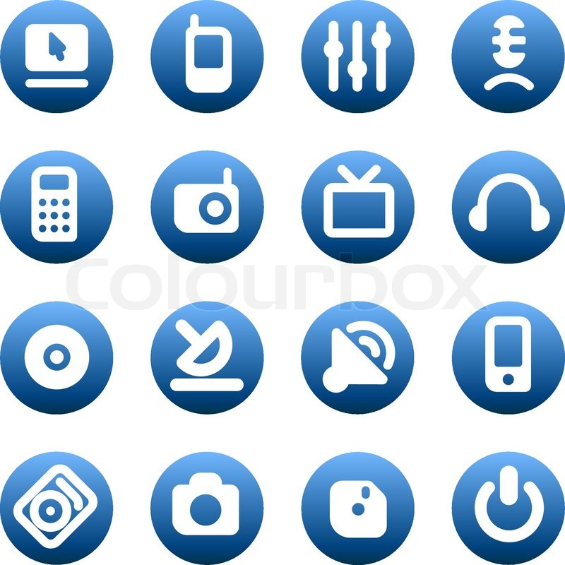 Buttons for media devices | Stock vector | Colourbox