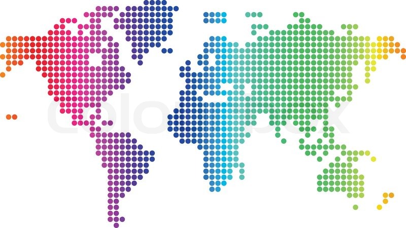 Gepunktete Weltkarte | Stock-Vektor | Colourbox
