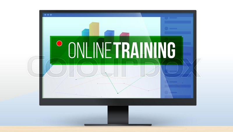 Banner for online training. Computer ... | Stock vector | Colourbox