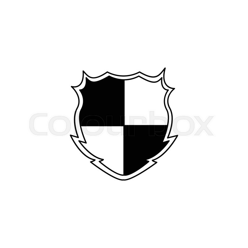Black and white checkered shield badge ... | Stock vector | Colourbox