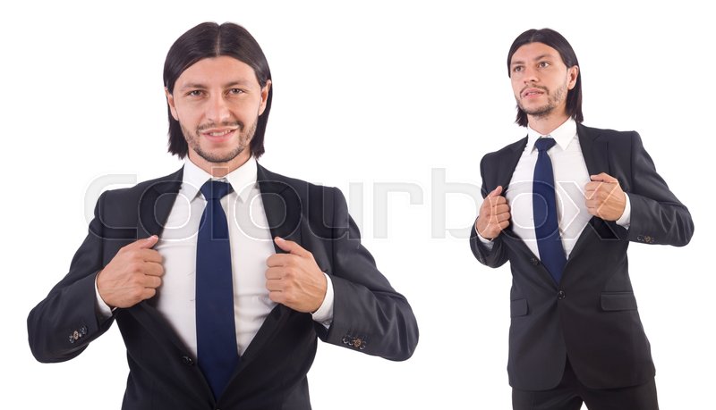 Businessman rushing isolated on the ... | Stock image | Colourbox