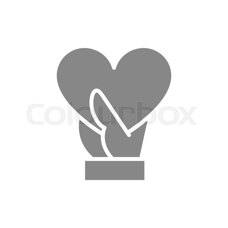 Hand giving heart gray icon. Share a ... | Stock vector | Colourbox