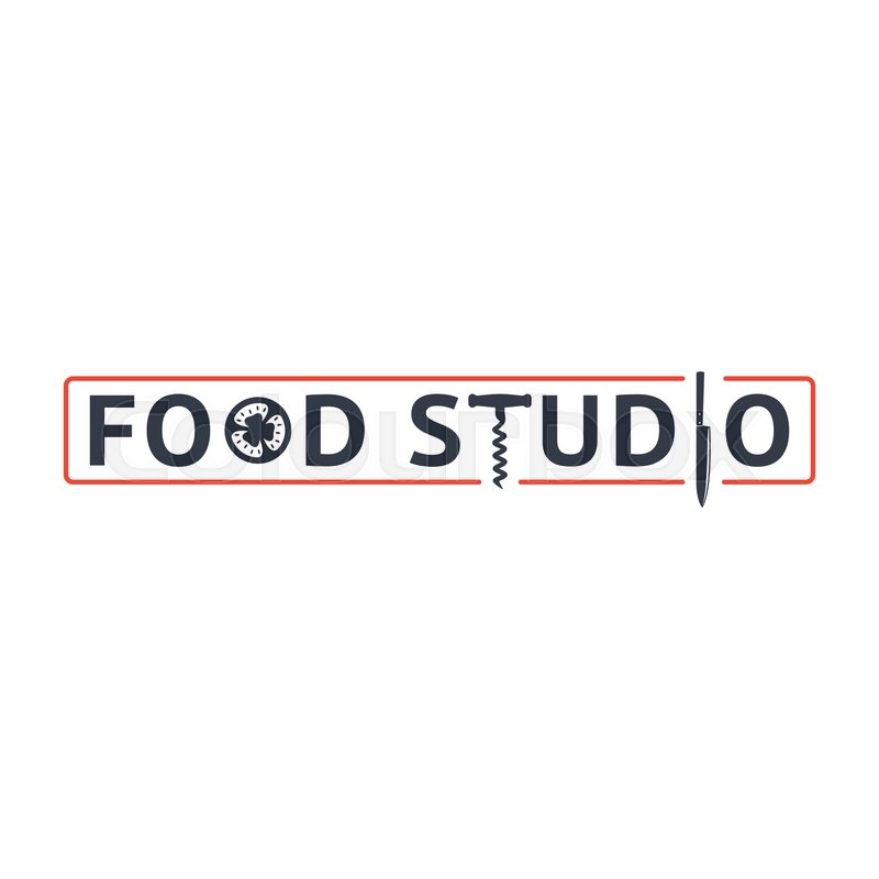 Food studio logo and emblem. Tomato, ... | Stock vector | Colourbox