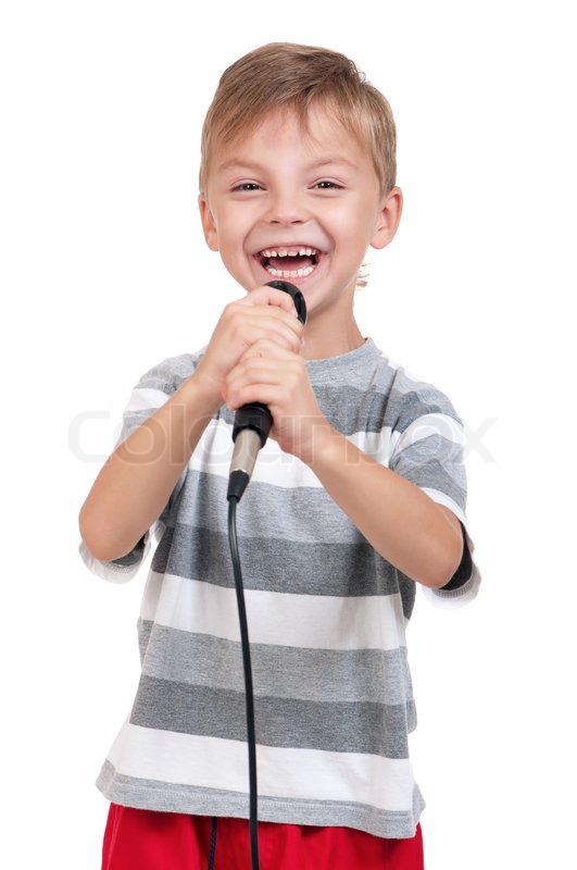 Boy with microphone | Stock image | Colourbox