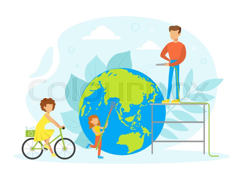 People Taking Care about Planet ... | Stock vector | Colourbox