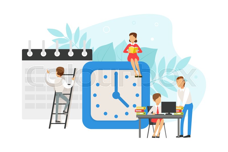 Tiny Office Workers Planning Schedule ... | Stock vector | Colourbox