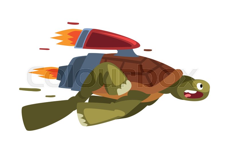 Fast Turtle, Funny Animal Cartoon ... | Stock vector | Colourbox
