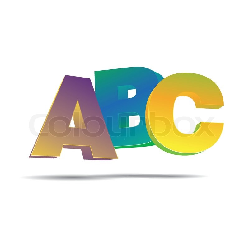 3D abc kids school letter alphabet ... | Stock-Vektor | Colourbox