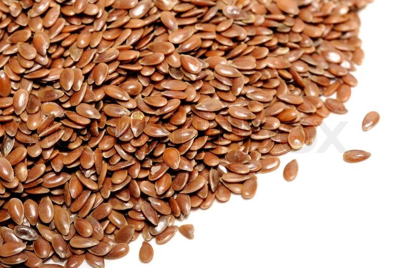 Brown Flax Seeds on White Background | Stock Photo | Colourbox