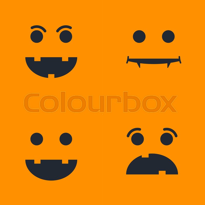 Set of Halloween pumpkin or monster ... | Stock vector | Colourbox
