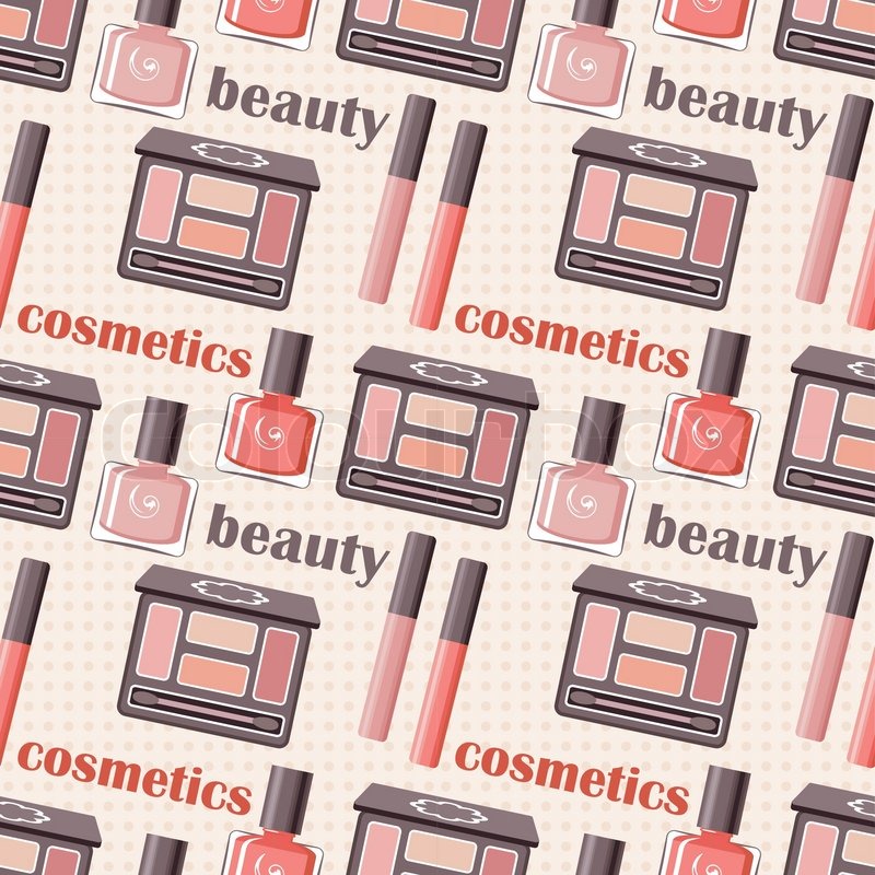 Seamless cosmetics pattern | Stock vector | Colourbox