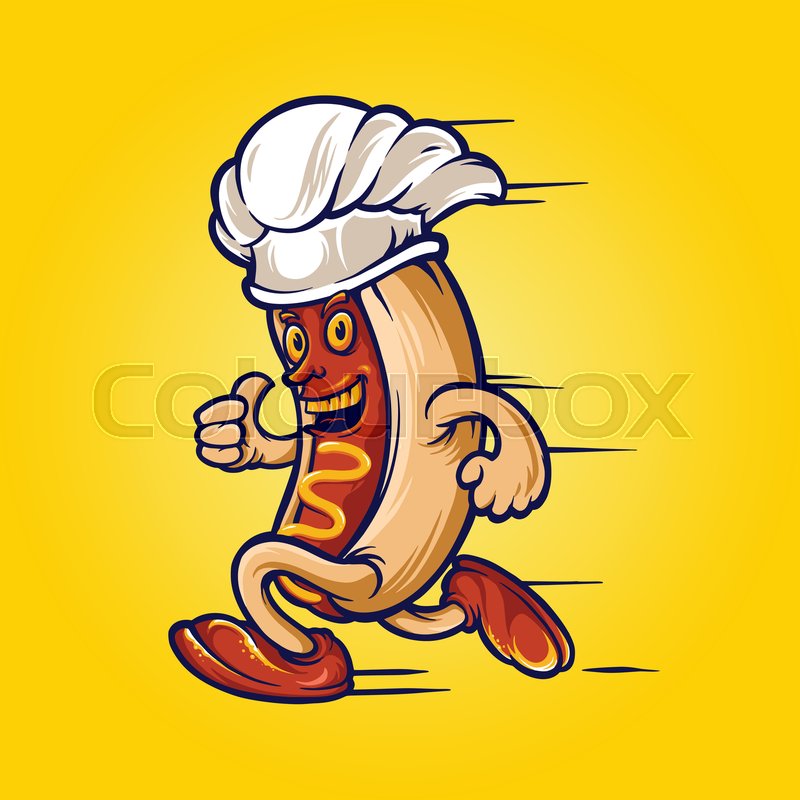 Illustrations Fast Food Run Hot Dog ... | Stock vector | Colourbox