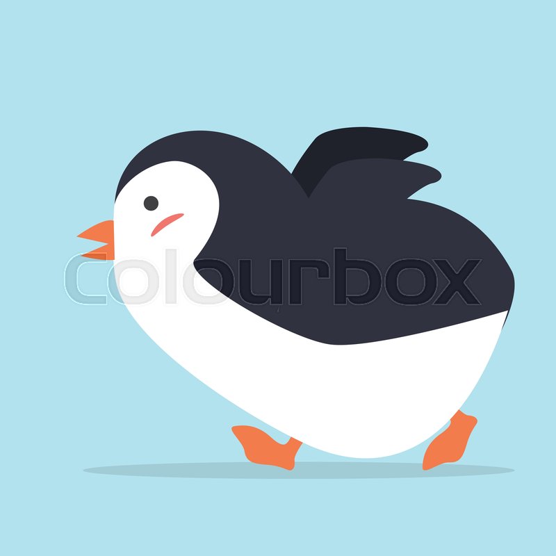 Cute Penguin run cartoon vector | Stock vector | Colourbox