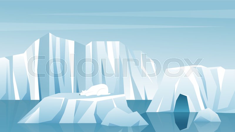 Antarctic landscape vector ... | Stock vector | Colourbox