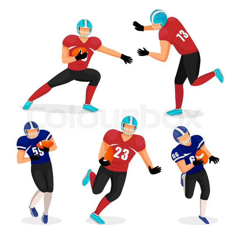 Collection of gridiron players. Set of ... | Stock vector | Colourbox