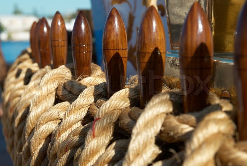 Yacht's ropes and tackles- marine ... | Stock image | Colourbox