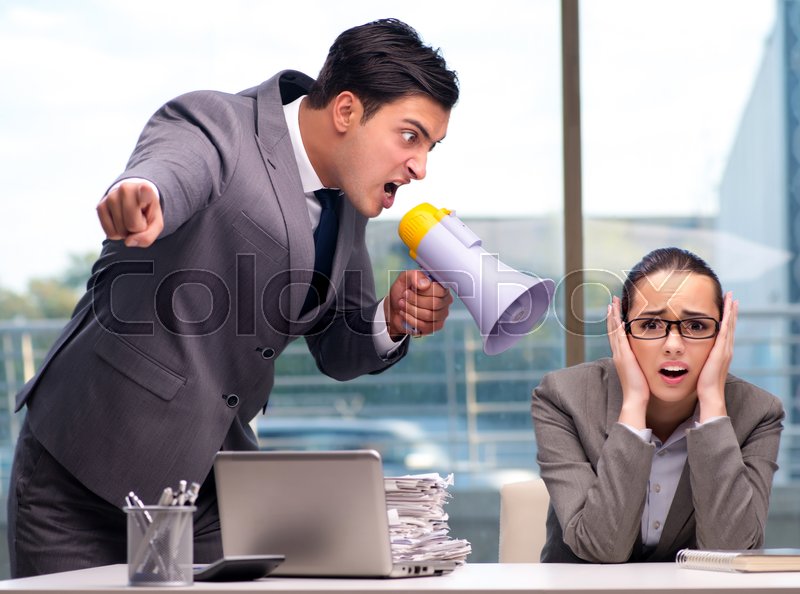 The boss yelling at his team member | Stock image | Colourbox