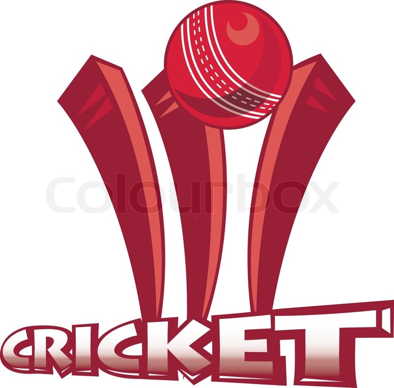 Cricket sports ball wicket | Stock vector | Colourbox