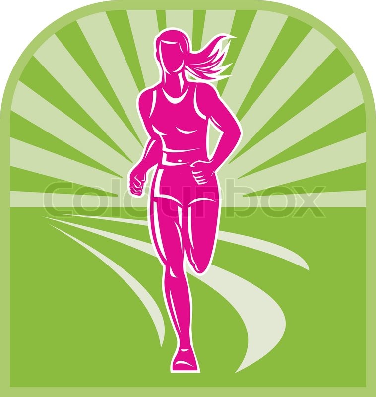 Illustration showing a female marathon ... | Stock vector | Colourbox