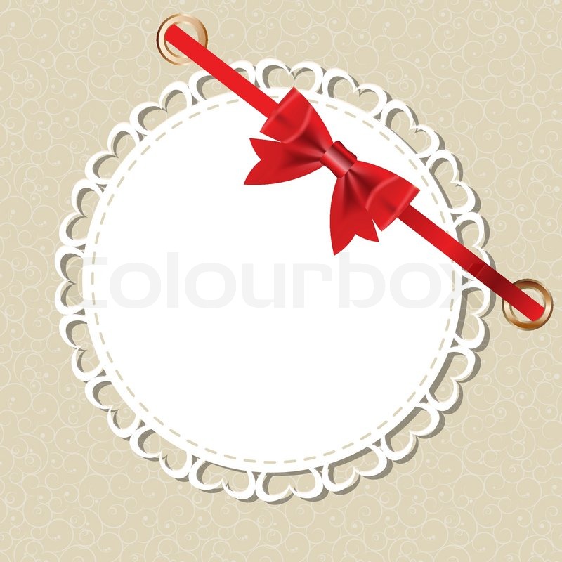 Vektor-Grußkarte mit Rahmen und Bogen ... | Stock-Vektor | Colourbox