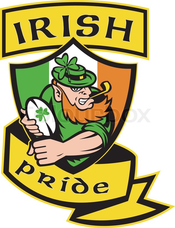 Ireland rugby player leprechaun vector | Stock vector | Colourbox