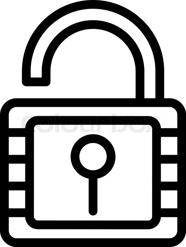 Open lock icon. Outline open lock ... | Stock vector | Colourbox