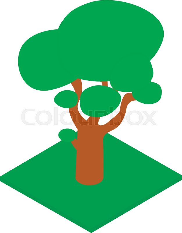 Big tree icon. Isometric illustration ... | Stock vector | Colourbox