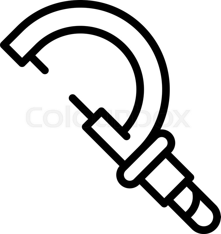 Inch micrometer icon. Outline inch ... | Stock vector | Colourbox